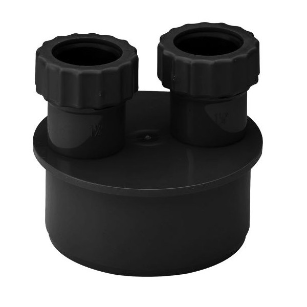 E.TUPLING 32MM SINGLE WASTE ADAPTOR - BLACK