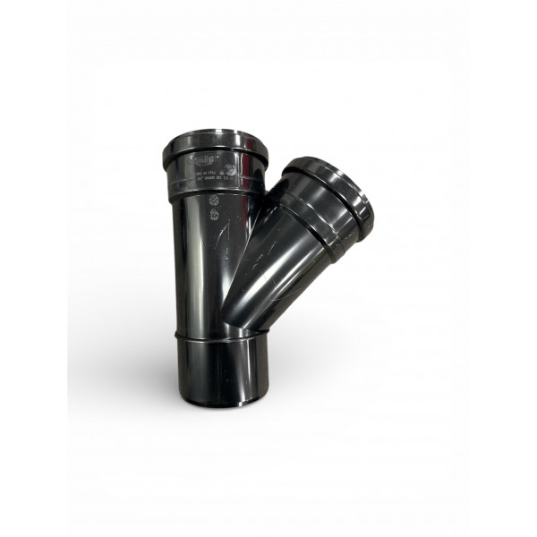E.TUPLING 4" SOIL 45DEG DOUBLE SOCKET BRANCH - BLACK