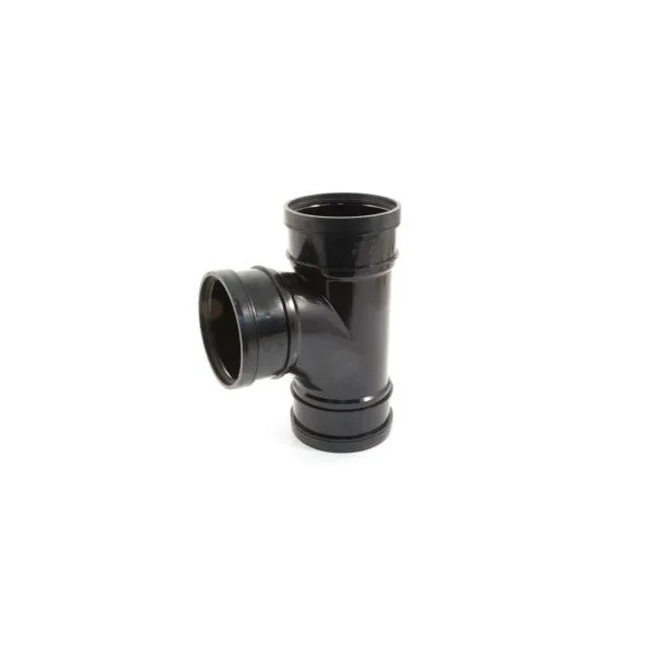E.TUPLING 4" SOIL 90DEG TRIPLE SOCKET BRANCH - BLACK
