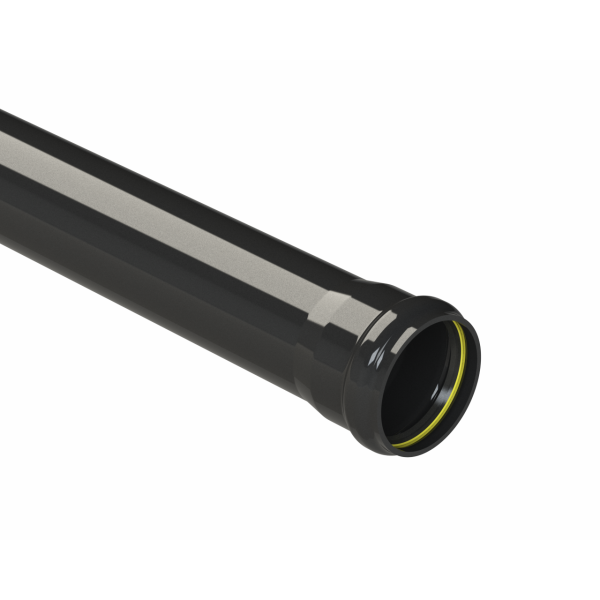 POLYPIPE RING-SEAL SINGLE SCKT PIPE; 3"/82MM 3M BLCK
