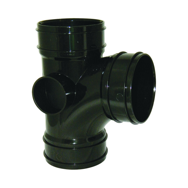 E.TUPLING SOLVENT SOIL 92.5DEG TRIPLE-SOCKET BRANCH - BLACK