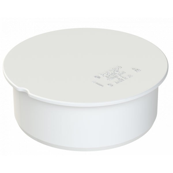 POLYPIPE RING-SEAL SOCKET STOP END PLUG; 4"/110MM WHITE