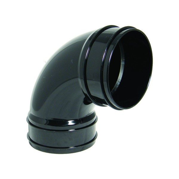 E.TUPLING SOLVENT SOIL 92.5DEG DOUBLE-SOCKET BEND - BLACK